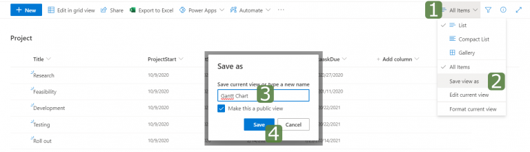 Apply a Gantt Chart view in SharePoint – ExcelTrainer